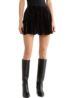 ALL IN FAVOR Velvet Mini Skirt - Black