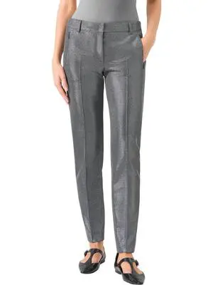Akris Brushed Metallic Tailored Pants - Brushed Steel
