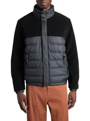 Moncler Mistral Mixed Media Down Puffer Jacket - Black