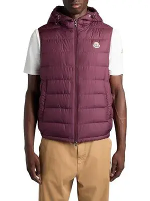 Moncler Marseillan Hooded Down Puffer Vest - Catawba Grape