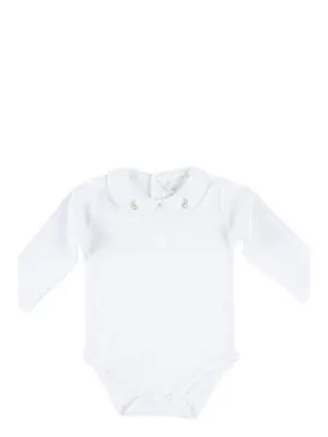 CUCLIE Acorn Long Sleeve Bodysuit - White