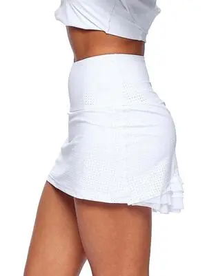 BOBBE ACTIVE A-line Plaid Mini Skirt - Cloud White