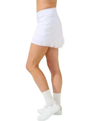 BOBBE ACTIVE A-line Plaid Mini Skirt - White
