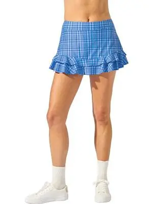BOBBE ACTIVE Deuce Skirt - Houndstooth Blue