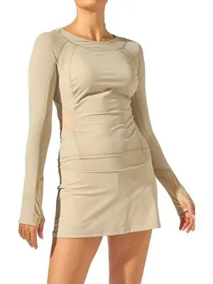 BOBBE ACTIVE Her Majesty Long Sleeve Top - Beige/tan