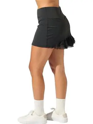 BOBBE ACTIVE High-rise A-line Tennis Skirt - Black