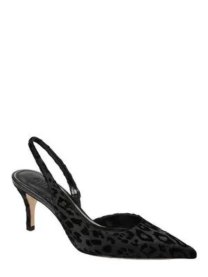 Paige Aven Pointed Toe Slingback Pumps - Black Leopard