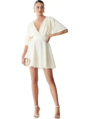 SAVEL A-line Mini Dress - Ivory