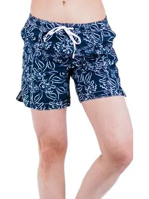 CALYPSA Board Shorts - Navy Blooms