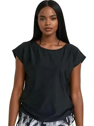 CALYPSA Loose Fit Swim Top Black