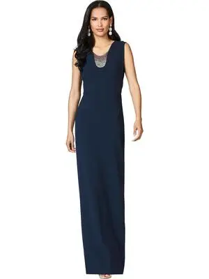 Sachin & Babi Natalie Crepe Gown - Midnight
