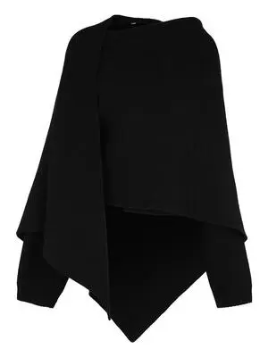 Alberta Ferretti Merino Wool And Cashmere Cape - Black