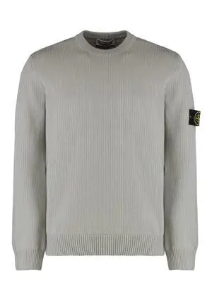 Stone Island Crew Neck Cotton Sweater - Grey