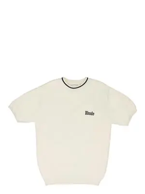 Rhude Logo Knit Tee - Cream