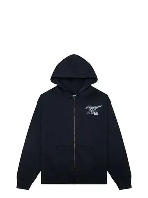 ONE OF THESE DAYS Mustang Cross Zip Up Hoodie - Black