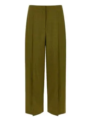 Theory Wide Leg Trousers - Green