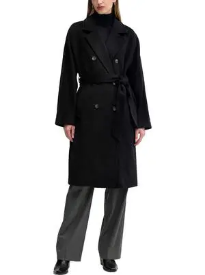 Dkny Belted Double-breasted Coat - Black