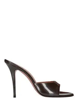 Amina Muaddi Elodie 105 Patent-leather Heeled Sandals - Brown
