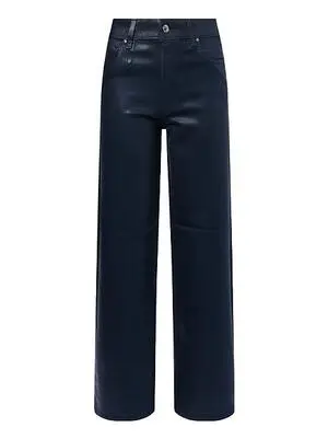 Paige Sasha Wide-leg Coated Stretch-denim Jeans - Navy Seascape Luxe