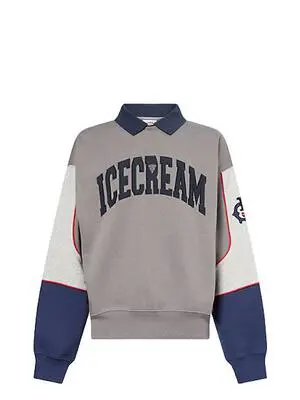 ICECREAM Warmup Embroidered Cotton-jersey Sweatshirt - Grey