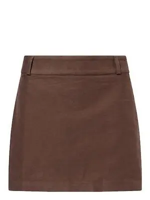 DJERF AVENUE High-waist Cotton Mini Skirt - Brown