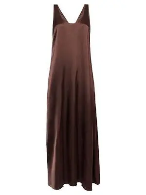 DJERF AVENUE Woven Midi Dress - Dark Mocha
