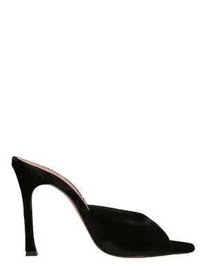 Amina Muaddi Alexa 105 Velvet Heeled Mules - Black