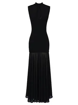 House Of Cb Sleeveless Stretch-crepe Maxi Dress - Black