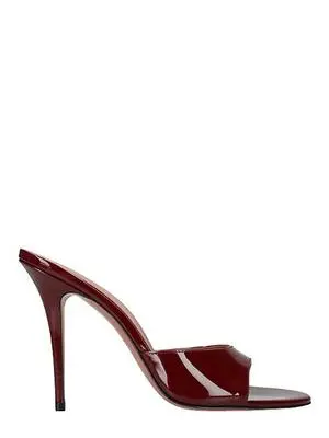 Amina Muaddi Elodie 105 Patent Leather Heeled Sandals - Wine