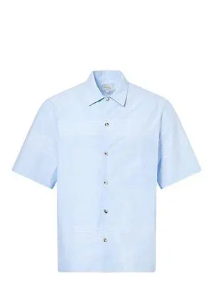 Paul Smith Casual-fit Short-sleeves Cotton-poplin Shirt - Blue