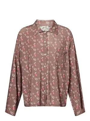 DJERF AVENUE Print Pyjama Shirt - Holiday Hearts