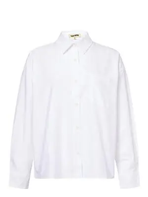 DJERF AVENUE Breezy Relaxed-fit Cotton-poplin Shirt - White