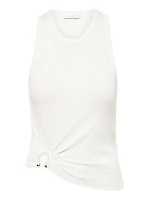 Rabanne Piercing-hardware Ribbed Tank Top - White