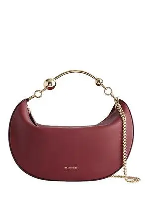 Strathberry Crescent Moon Mini Leather Top-handle Bag - Oxblood