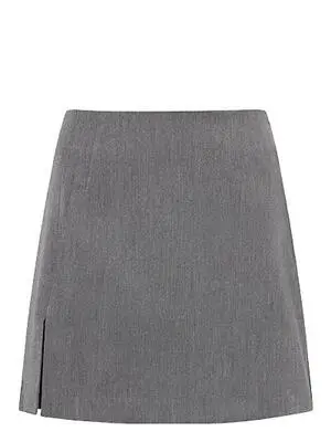 DJERF AVENUE Stretch-woven Mini Skirt With Slit - Grey