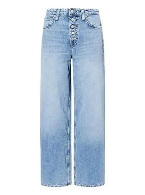 Free People Nia Wide-leg Boyfriend Denim Jeans - Friday