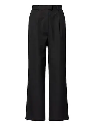 DJERF AVENUE Wide-leg Stretch-woven Trousers - Black