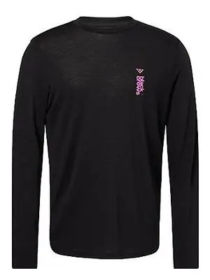 Black Crows Brand-print Long-sleeves Wool T-shirt - Black