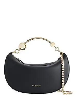 Strathberry Crescent Moon Mini Leather Top-handle Bag - Black