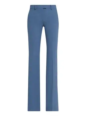 Michael Kors Haylee Flare-Leg Stretch Wool Trousers Steel