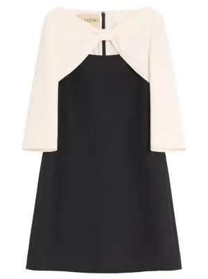 Valentino Garavani Wool And Silk Mini Dress - Black