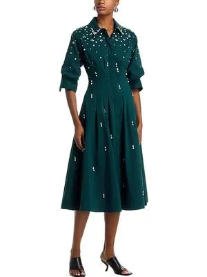 Simkhai Jazz Embellished Shirt Dress - Emerald