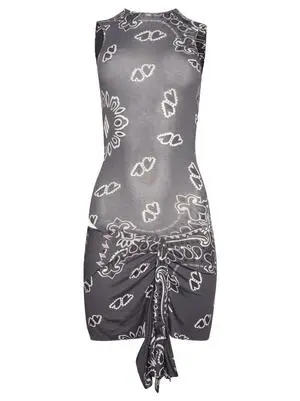 Attico Mini Bandana Dress - Grey
