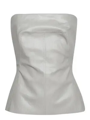 Rick Owens Denim Bustier Top - Ivory