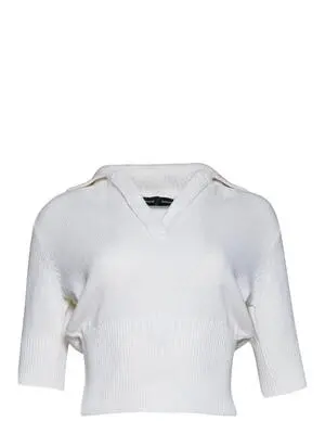 Proenza Schouler Cotton Knit Reeve Polo - White
