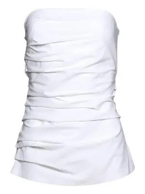 Proenza Schouler Lena Top In Bi-stretch Cotton Nylon - White