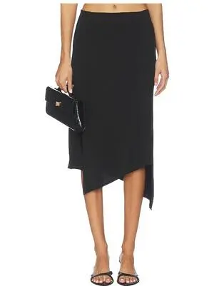 EAVES Ira Asymmetrical Midi Skirt - Black