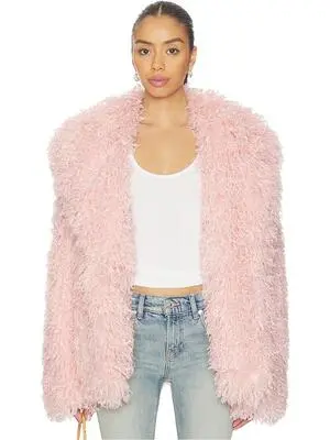 ANIYE BY Poison Faux Fur Jacket - Soft Rose