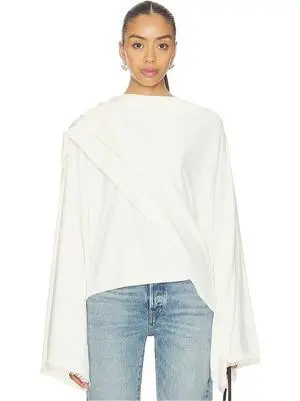 WeWoreWhat Premium Cashmere Wrap Sweater - Ivory
