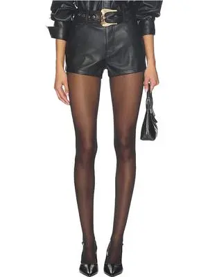 Show Me Your Mumu Asher Short - Black Faux Leather